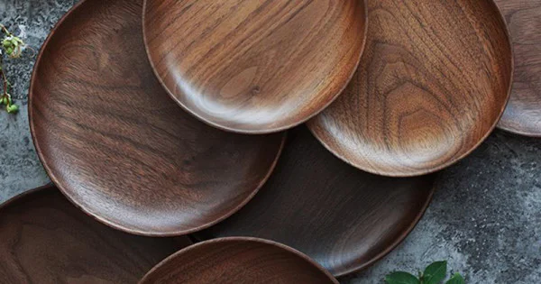 Handmade Wooden Plate Set of 6