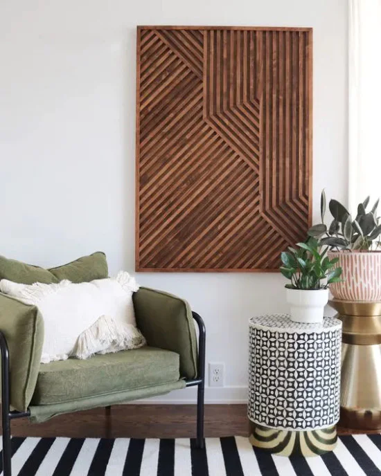 Exquisite Handmade Wooden Wall Panel